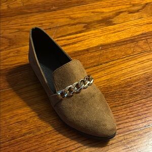 Shoes | Brown Suede Loafer With Gold Chain | Poshmark